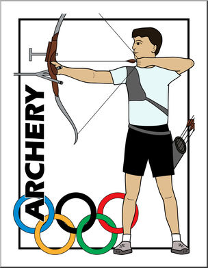 Clip Art: Summer Olympics Event Illustrations: Archery Color – Abcteach