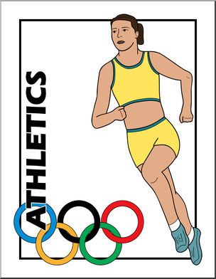 Clip Art: Summer Olympics Event Illustrations: Athletics Color – Abcteach