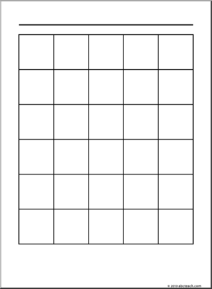 Clip Art: 25 Box Organizer B&W – Abcteach