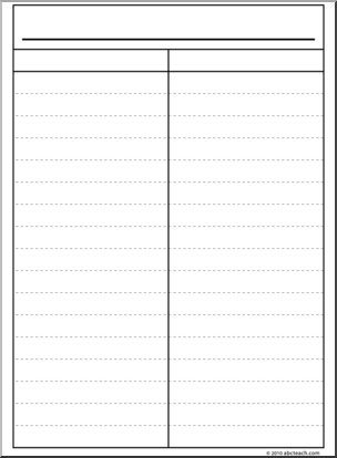 Clip Art: 2 Column Organizer 2 Portrait B&W – Abcteach