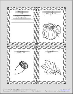 Shapebook: Fall Vocabulary Booklet – Abcteach