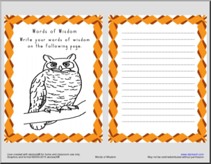 Shapebook: Owl – Words of Wisdom – Abcteach