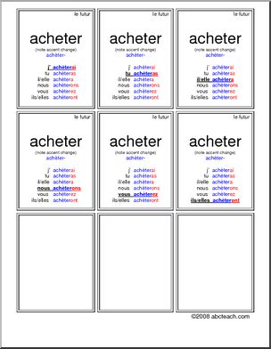 French: Jeu des Sept Familles : verbe Â´acheterÂª au futur – Abcteach