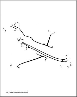 Dot to Dot: Airplane (a-z) – Abcteach