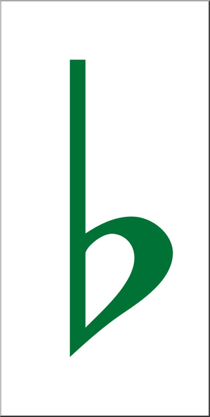 Clip Art: Music Notation: Accidental Flat Color – Abcteach