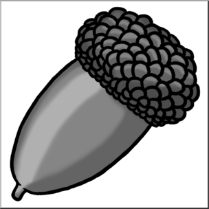 Clip Art: Acorn Grayscale – Abcteach