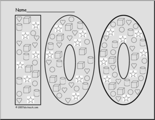 Math Activity: 100th Day Shapes (primary) – Abcteach