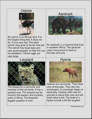 Fact Card: African Animals 3 – Abcteach