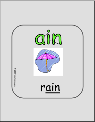 Word Family – AIN Words Sign – Abcteach