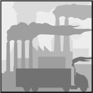 Clip Art: Environmental Concerns: Air Pollution Grayscale – Abcteach