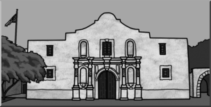 Clip Art: Alamo Grayscale – Abcteach