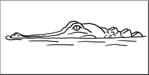 Clip Art: Alligator or Crocodile? 2 Color – Abcteach