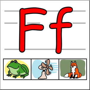 Clip Art: Alphabet Set 01: F Color – Abcteach