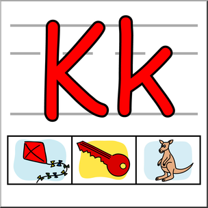 Clip Art: Alphabet Set 01: K Color – Abcteach