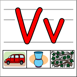 Clip Art: Alphabet Set 01: V Color – Abcteach