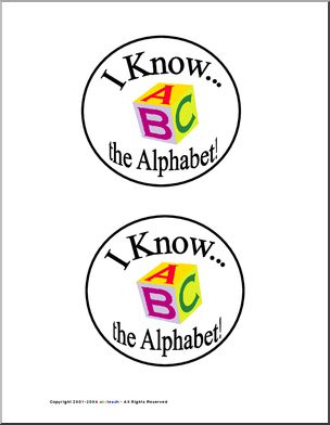 Badge: I Know … the Alphabet – Abcteach