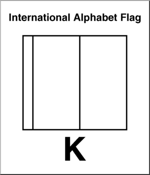 Clip Art: Flags: Alphabet Flag K B&W – Abcteach
