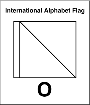 Clip Art: Flags: Alphabet Flag O B&W – Abcteach