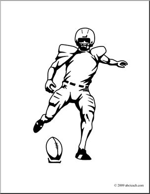 Clip Art: Kickoff (coloring Page) – Abcteach