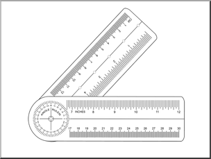 Clip Art: Angle Ruler B&W – Abcteach