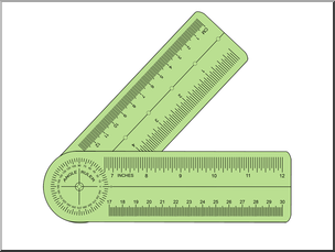 Clip Art: Angle Ruler Color – Abcteach