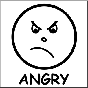 Clip Art: English: Angry B&W – Abcteach
