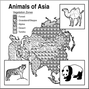 Clip Art: Animals of Asia B&W – Abcteach