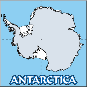 Clip Art: Antarctica Map Color Blank – Abcteach