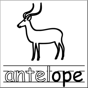 Clip Art: Basic Words: -ope Phonics: Antelope B&W – Abcteach