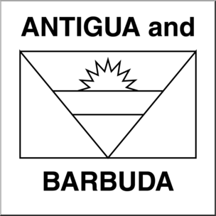 Clip Art: Flags: Antigua & Barbuda B&W – Abcteach