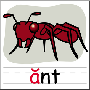 Clip Art: Basic Words: “A” Short Sound Phonics: Ant Color – Abcteach
