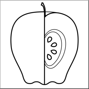 Clip Art: Fruit: Apple B&W – Abcteach