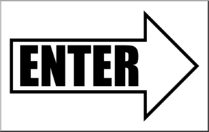 Clip Art: Arrow 01 Enter Right B&W – Abcteach