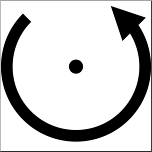 Clip Art: Arrow 04 Circular Counter Clockwise 02 B&W – Abcteach