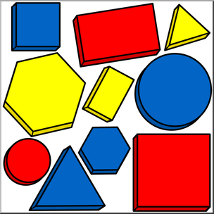 Clip Art: Classroom Manipulatives: Attributes Blocks Color – Abcteach