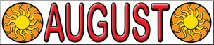 Clip Art: Month Banner: August Color – Abcteach