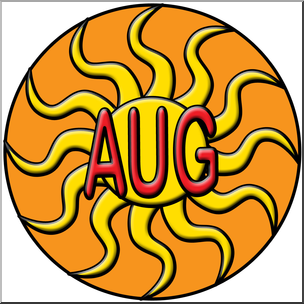 Clip Art: Month Graphic: August B&W – Abcteach