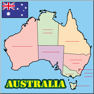 Clip Art: Australia Map Color Unlabeled – Abcteach