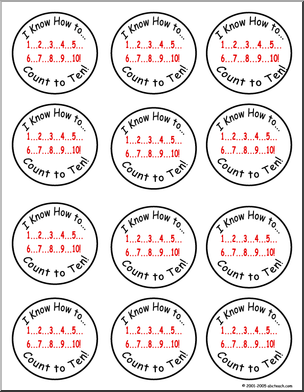 Small Badges: “I Know How to Count to 10” – Abcteach