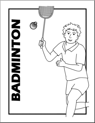 Clip Art: Badminton B&W – Abcteach