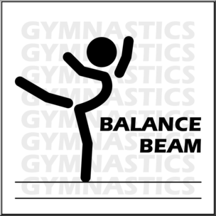 Clip Art: Gymnastics: Balance Beam B&W – Abcteach