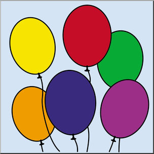 Clip Art: Balloons Color – Abcteach