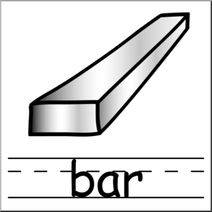 Clip Art: Basic Words: Bar B&W Labeled – Abcteach