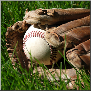 Photo: Baseball and Glove 02b HiRes – Abcteach