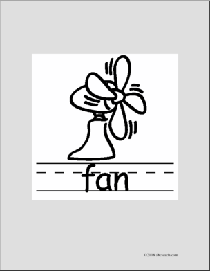 Clip Art: Basic Words: Fan B/W (poster) – Abcteach