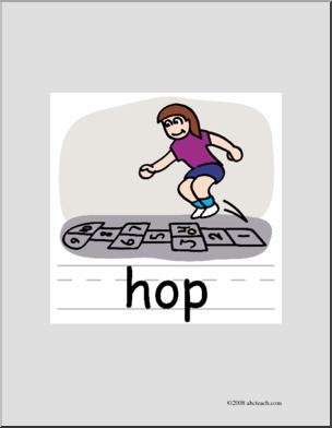 Clip Art: Basic Words: Hop Color (poster) – Abcteach