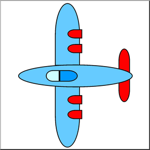 Clip Art: Basic Shapes: Airplane Color – Abcteach