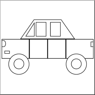 Clip Art: Basic Shapes: Car B&W – Abcteach