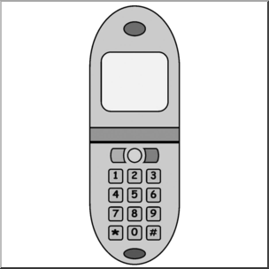 Clip Art: Basic Shapes: Cell Phone Grayscale – Abcteach