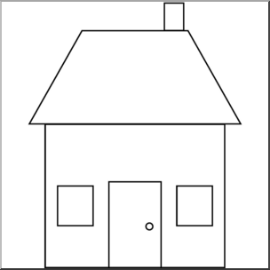 Clip Art: Basic Shapes: House 2 Grayscale – Abcteach